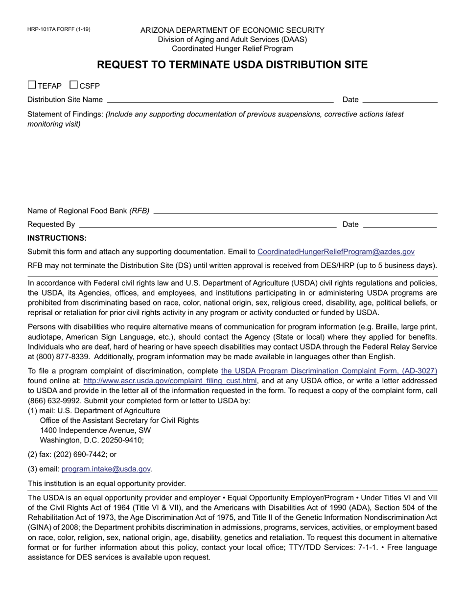 Form HRP-1017A - Fill Out, Sign Online and Download Fillable PDF ...