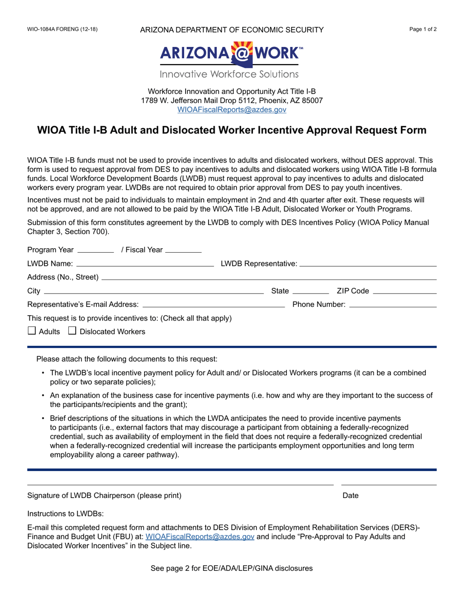 Form WIO-1084A - Fill Out, Sign Online and Download Fillable PDF ...