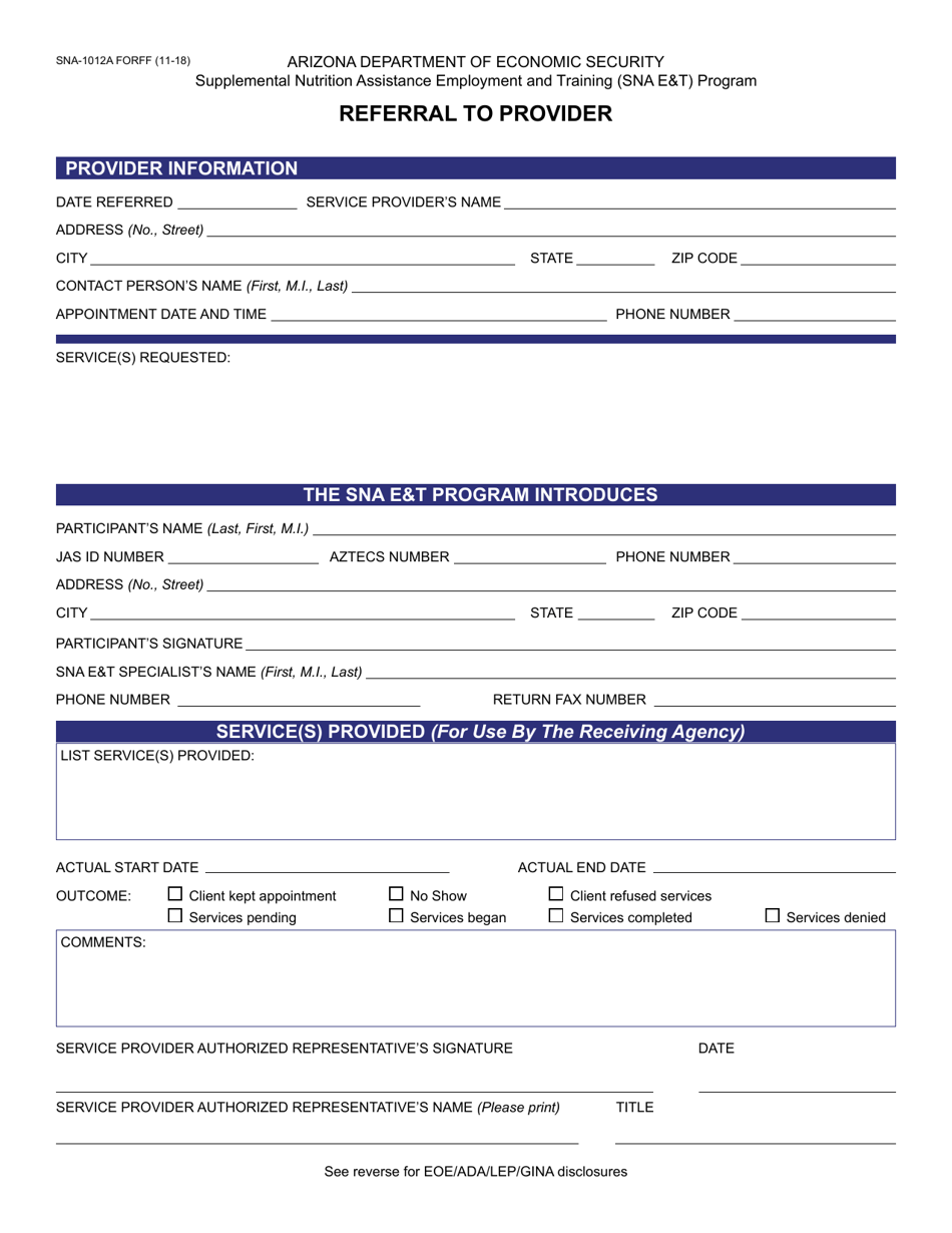 Form SNA-1012A - Fill Out, Sign Online and Download Fillable PDF ...