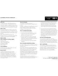 FPPC Form 501 Download Fillable PDF or Fill Online Candidate Intention ...