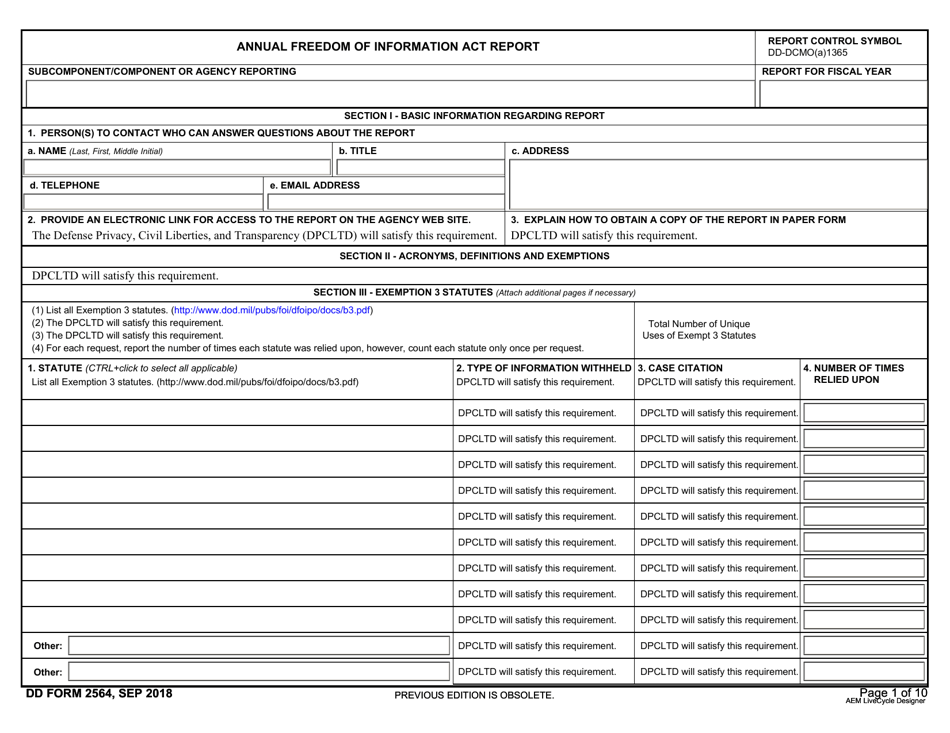 DD Form 2564 - Fill Out, Sign Online and Download Fillable PDF ...