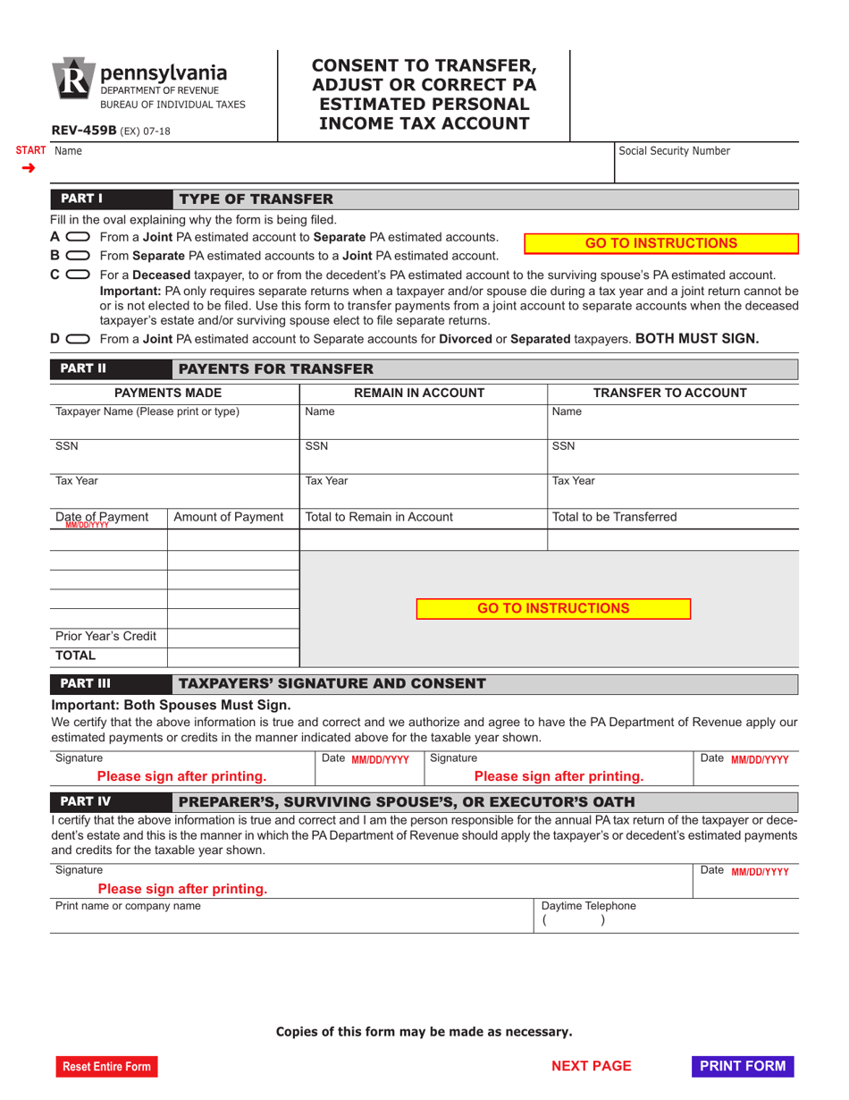 Form REV-459B - Fill Out, Sign Online and Download Fillable PDF ...