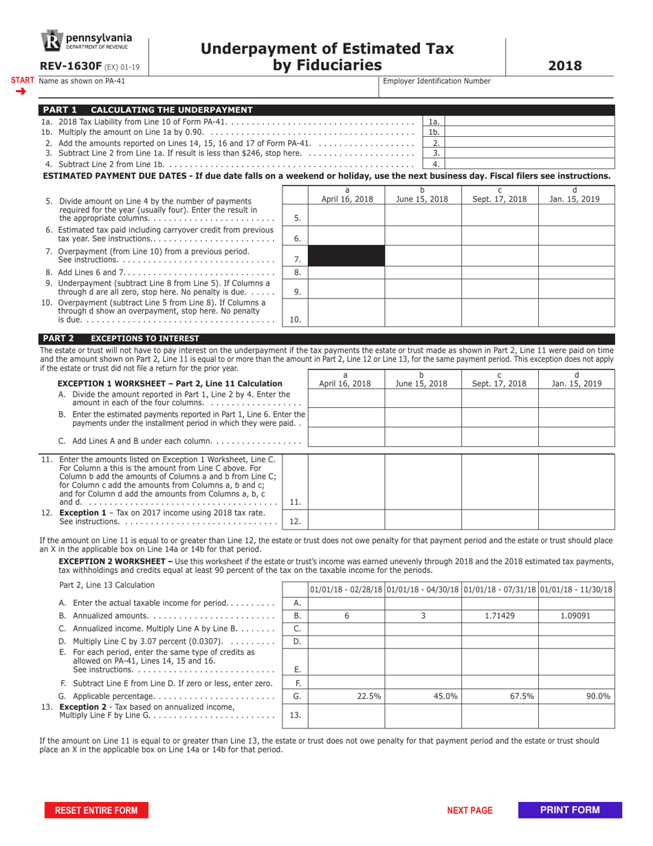 Form REV-1630F - 2018 - Fill Out, Sign Online and Download Fillable PDF ...