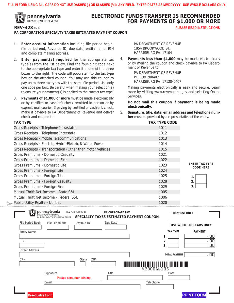 Form REV-423 - Fill Out, Sign Online and Download Fillable PDF ...