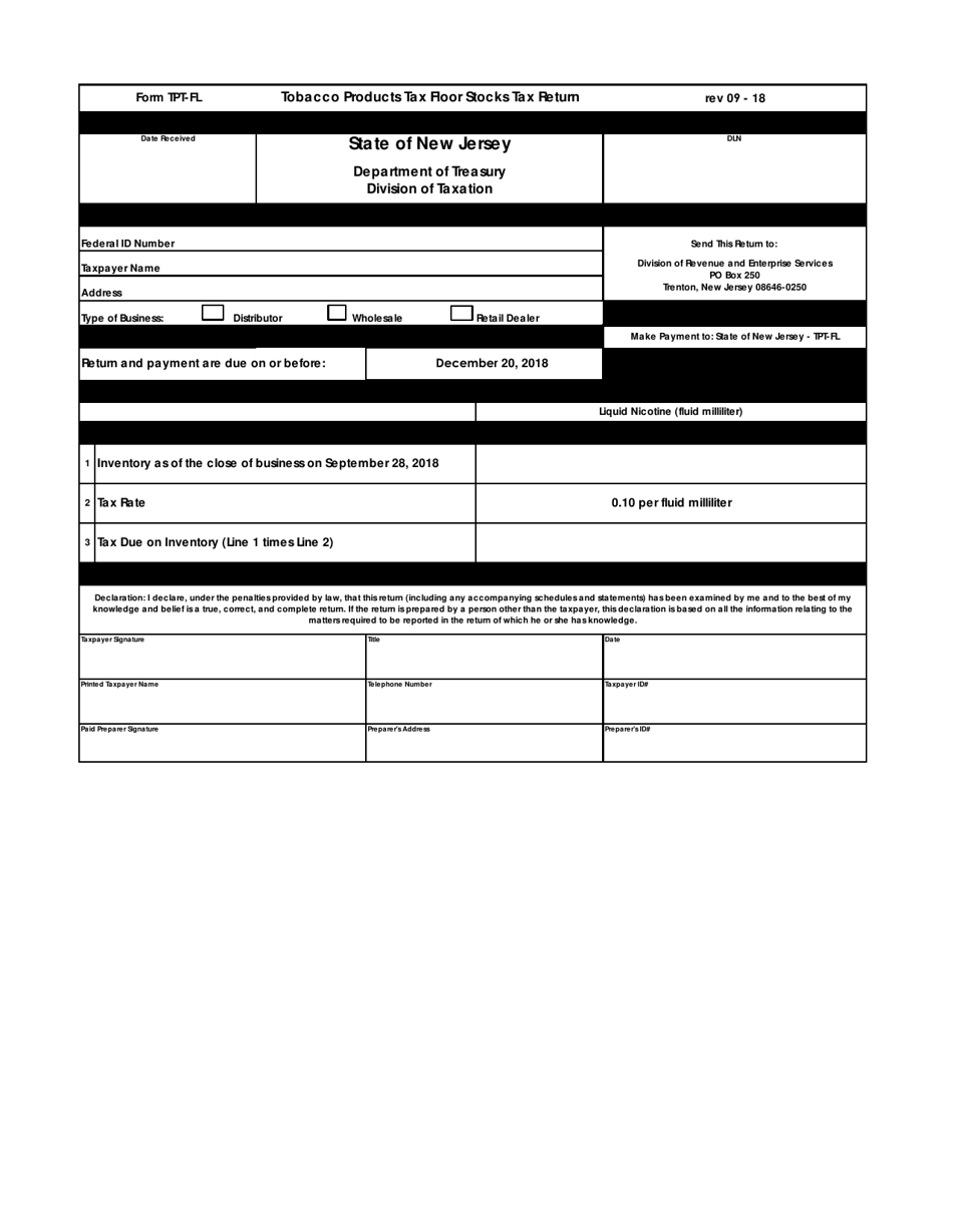 Form TPT-FL - Fill Out, Sign Online and Download Fillable PDF, New ...