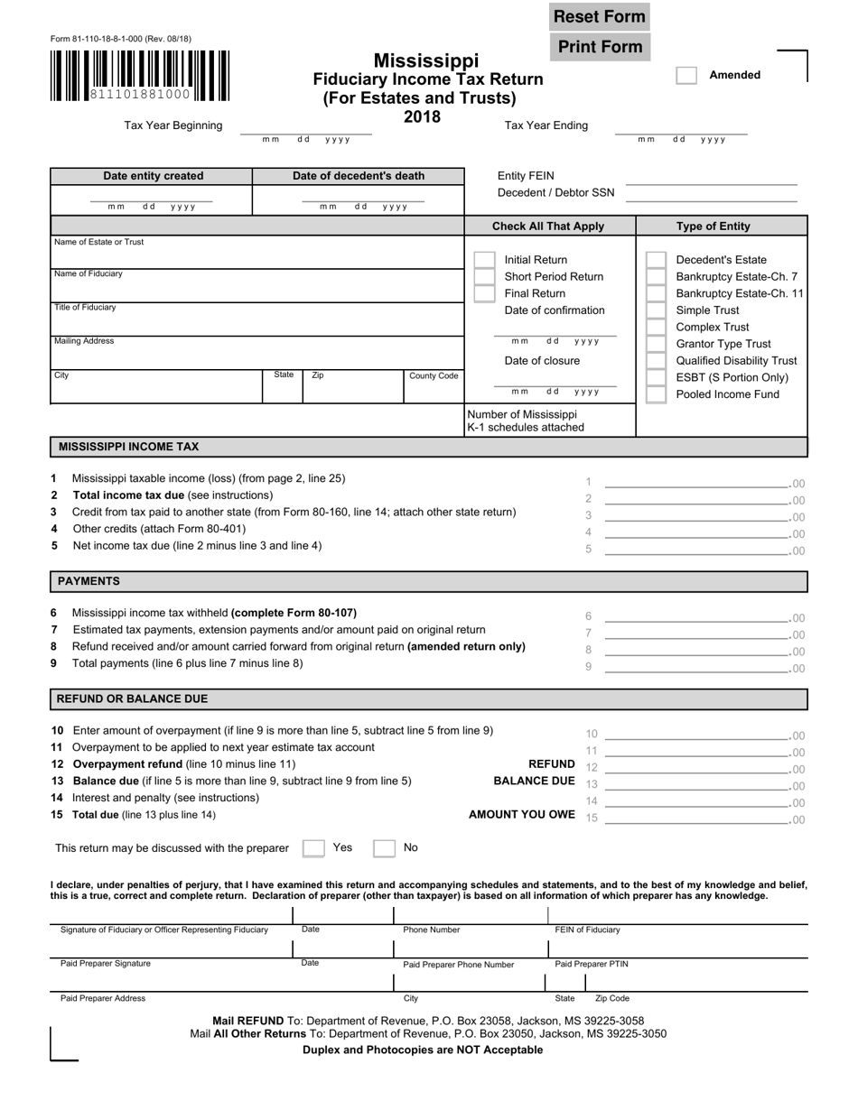 Form 81-110 - 2018 - Fill Out, Sign Online and Download Fillable PDF ...