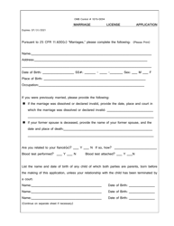 Marriage License Application Form Download Fillable PDF | Templateroller