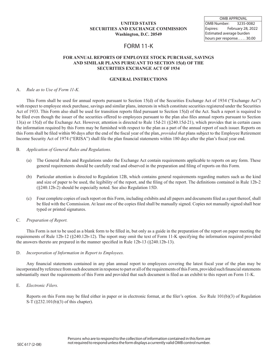 SEC Form 617 (11-K) - Fill Out, Sign Online and Download Printable PDF | Templateroller