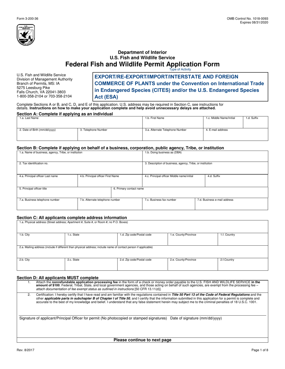 FWS Form 3-200-36 - Fill Out, Sign Online and Download Fillable PDF ...