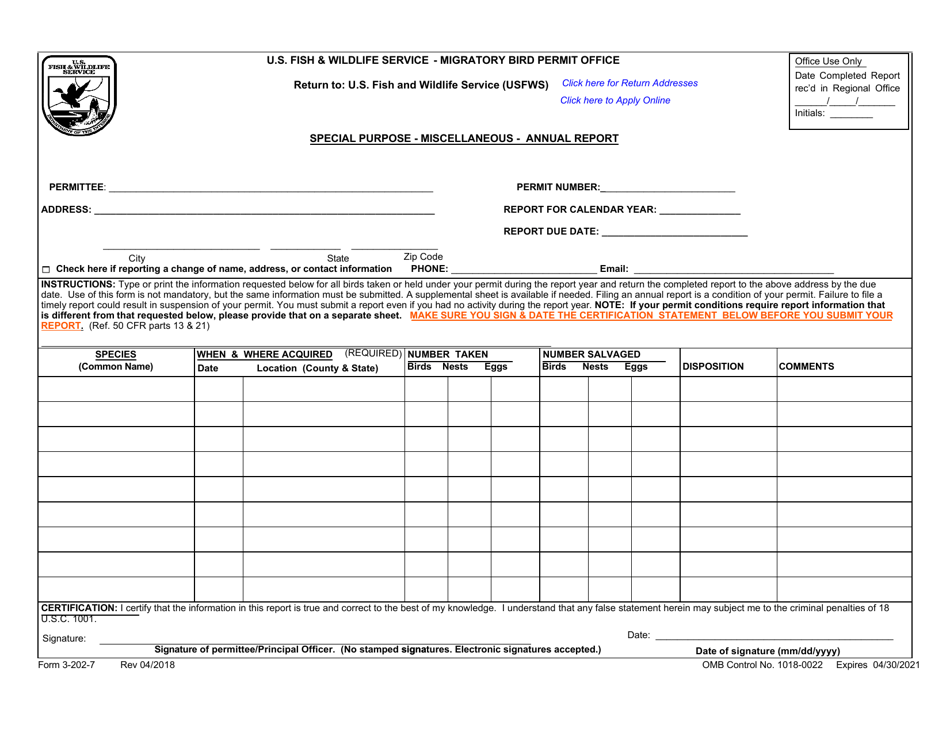 FWS Form 3-202-7 - Fill Out, Sign Online and Download Fillable PDF ...