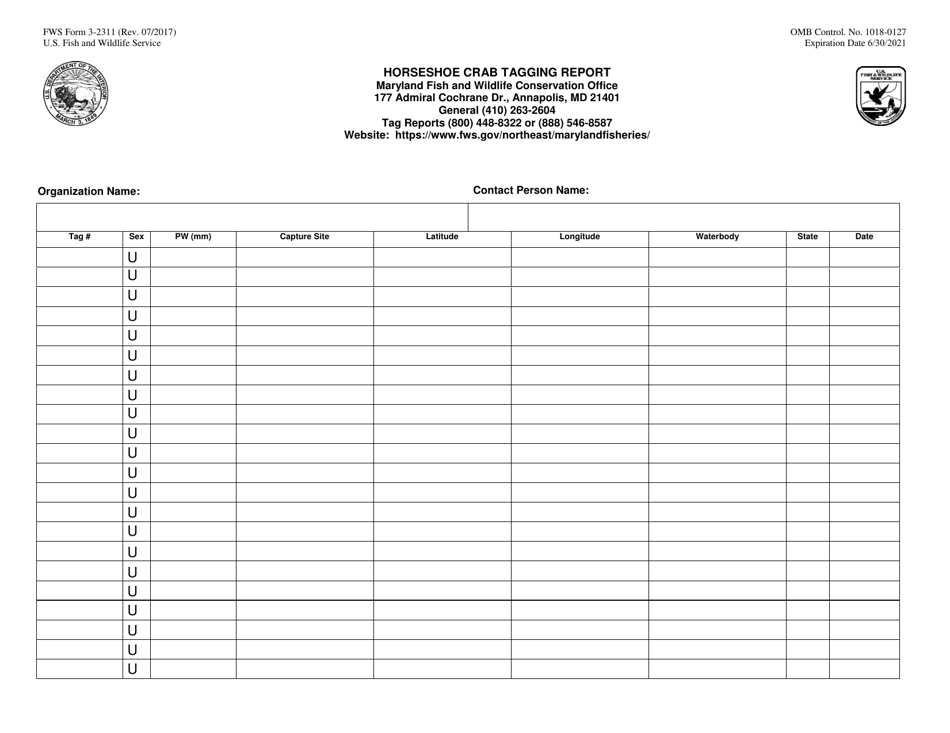 FWS Form 3-2311 - Fill Out, Sign Online and Download Fillable PDF ...