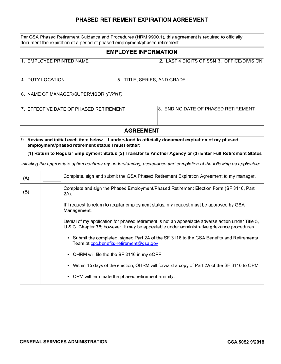 GSA Form 5052 - Fill Out, Sign Online and Download Fillable PDF ...