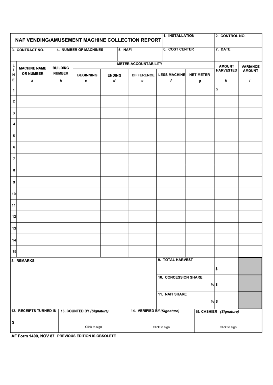 AF Form 1400 - Fill Out, Sign Online and Download Fillable PDF ...