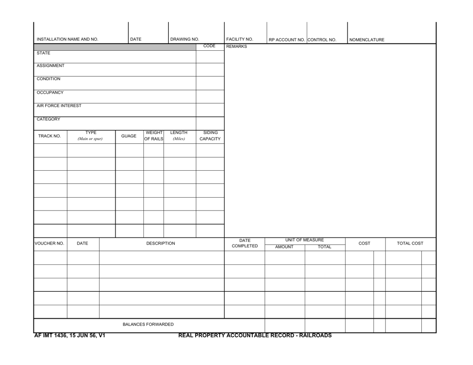 AF IMT Form 1436 - Fill Out, Sign Online and Download Printable PDF ...