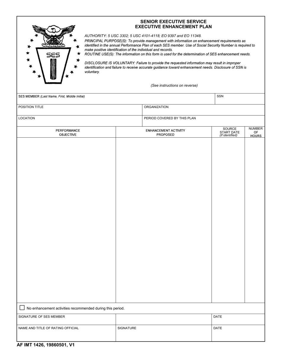 AF IMT Form 1426 - Fill Out, Sign Online and Download Fillable PDF ...