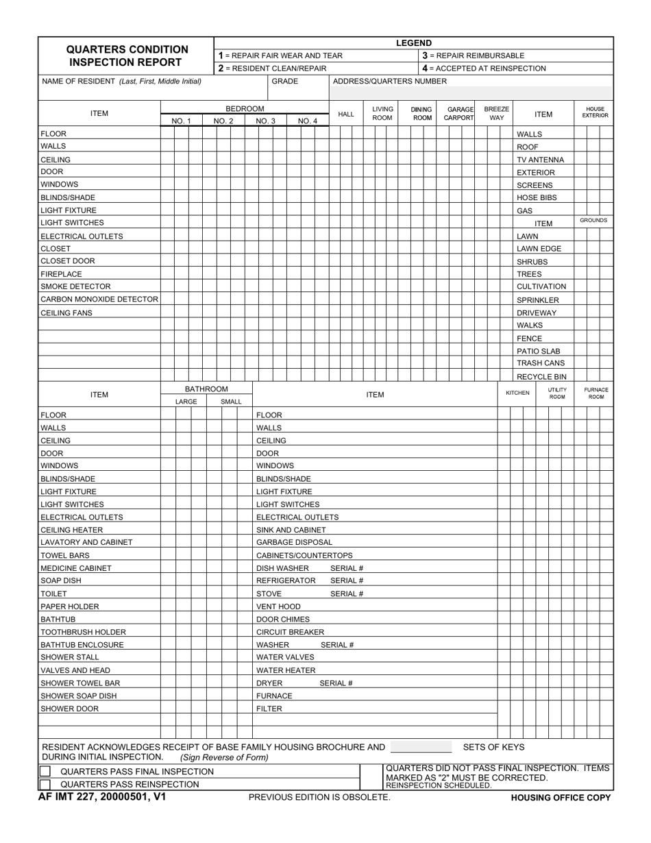 AF IMT Form 227 - Fill Out, Sign Online and Download Fillable PDF ...
