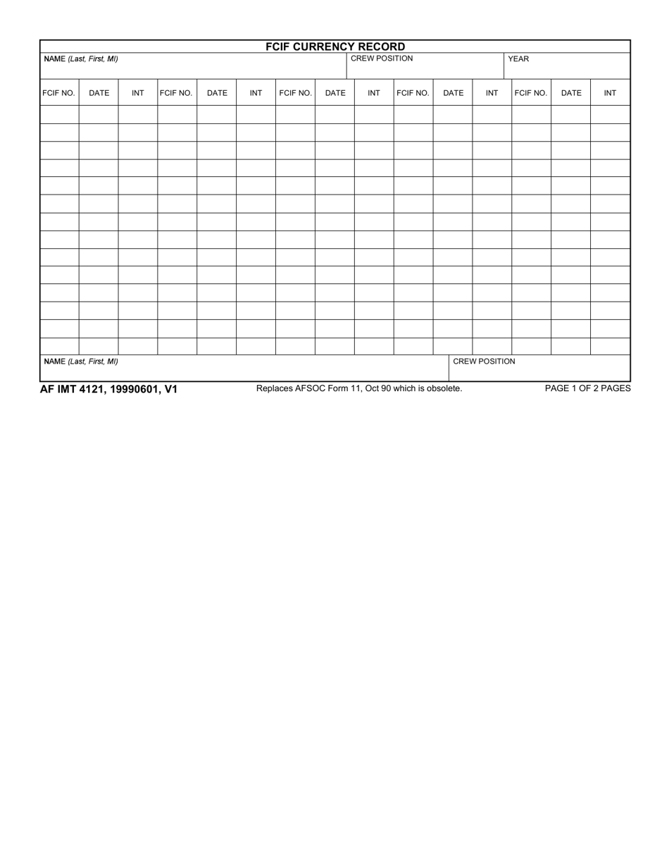 AF IMT Form 4121 - Fill Out, Sign Online and Download Fillable PDF ...