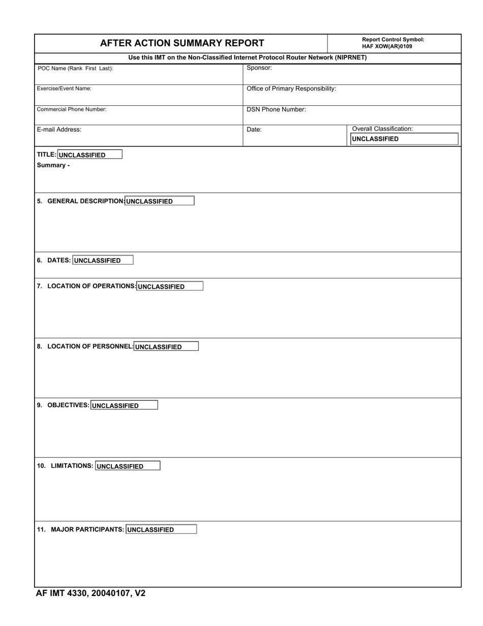 Air Force File Plan Template