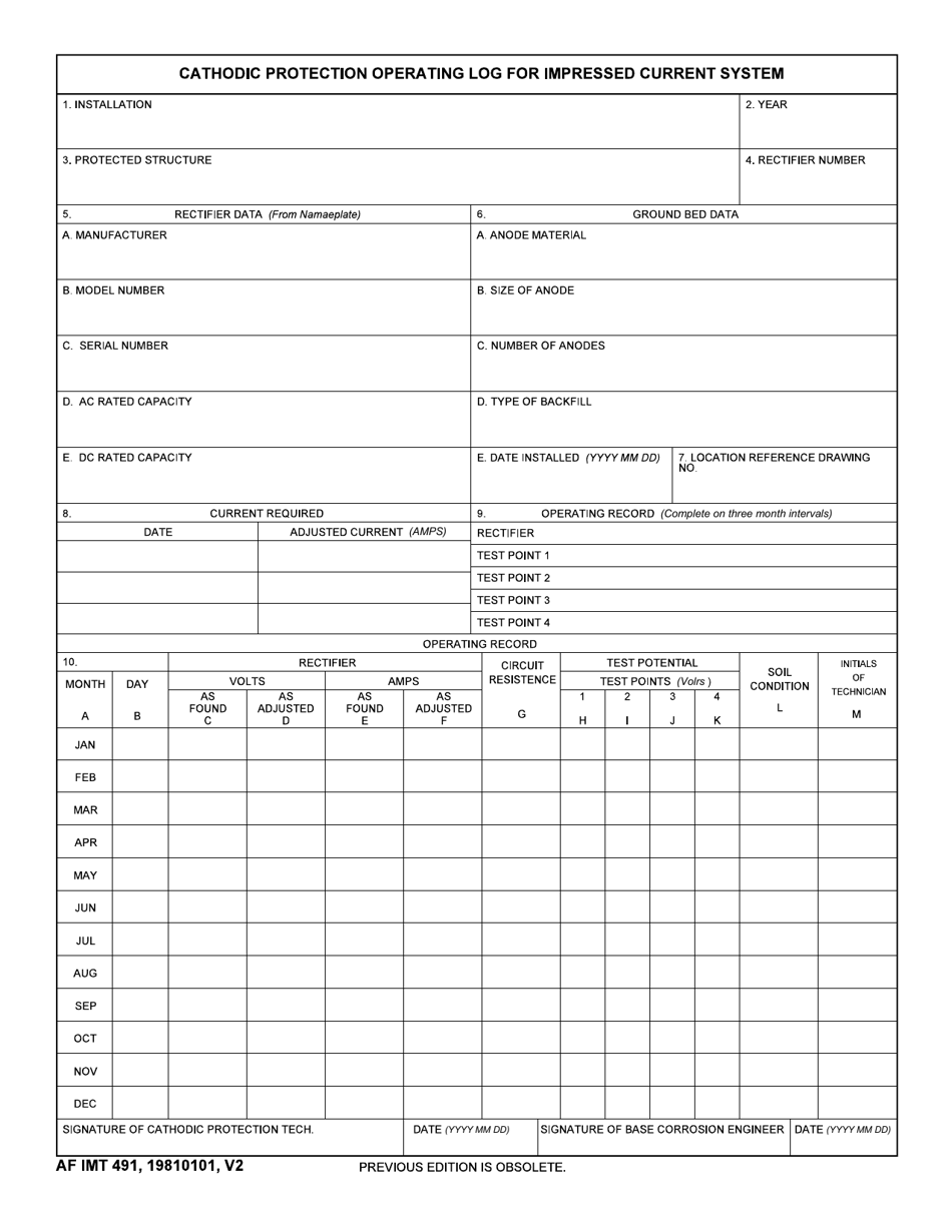 AF IMT Form 491 - Fill Out, Sign Online and Download Fillable PDF ...