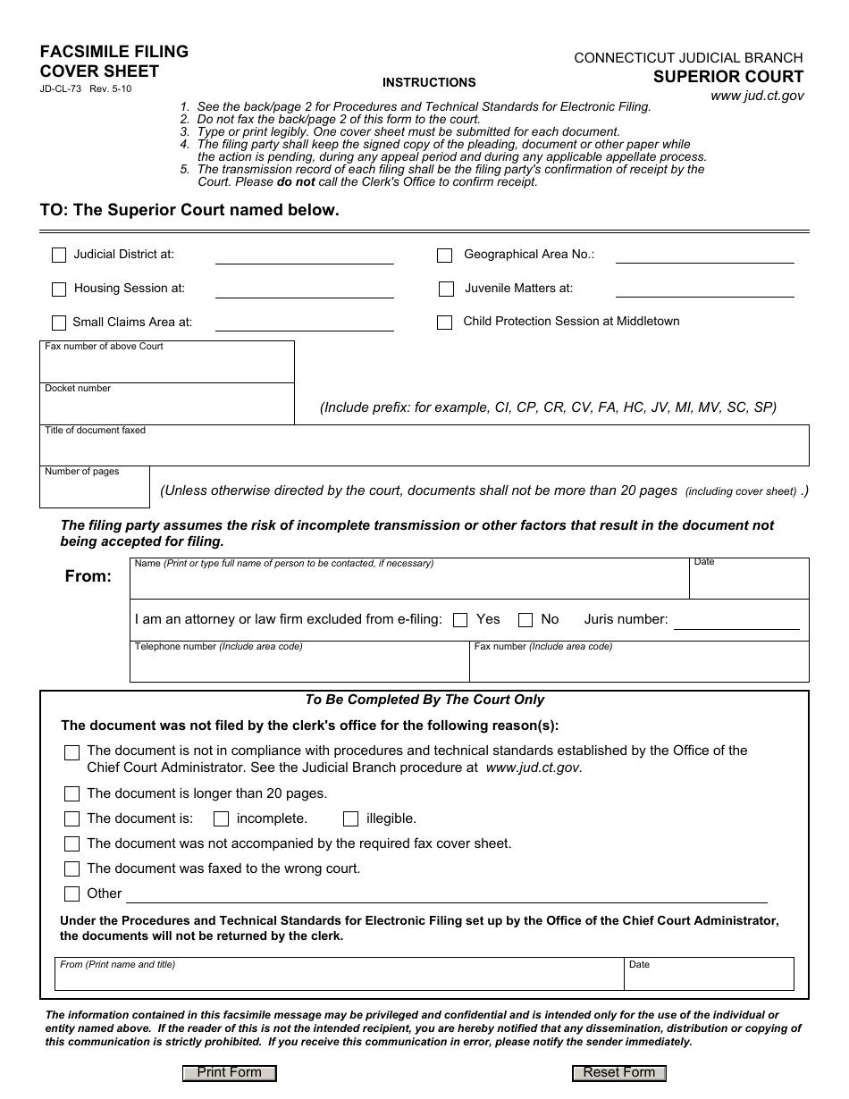 Form JD-CL-73 - Fill Out, Sign Online and Download Fillable PDF ...