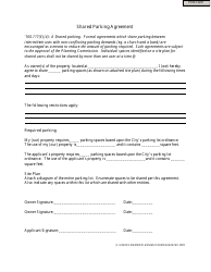 Shared Parking Agreement Template Download Fillable PDF | Templateroller
