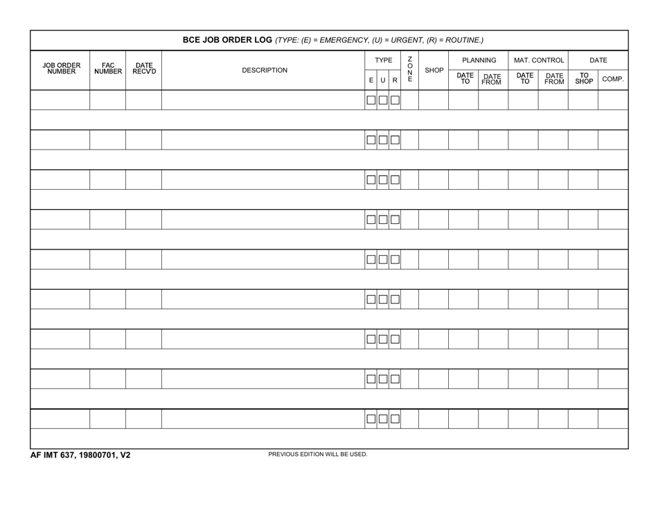 AF IMT Form 637 - Fill Out, Sign Online and Download Fillable PDF ...
