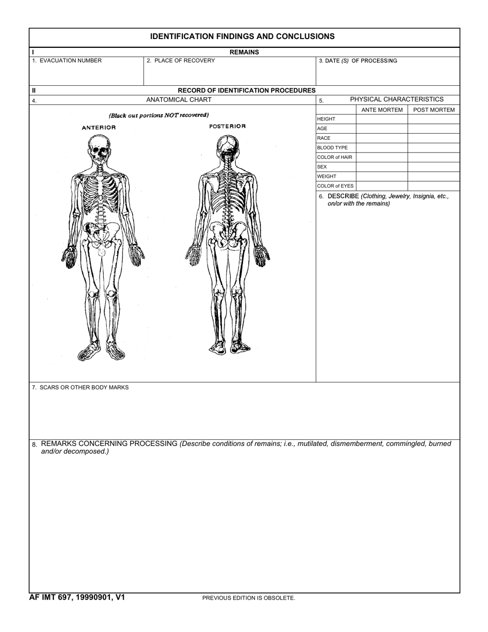 AF IMT Form 697 - Fill Out, Sign Online and Download Fillable PDF ...