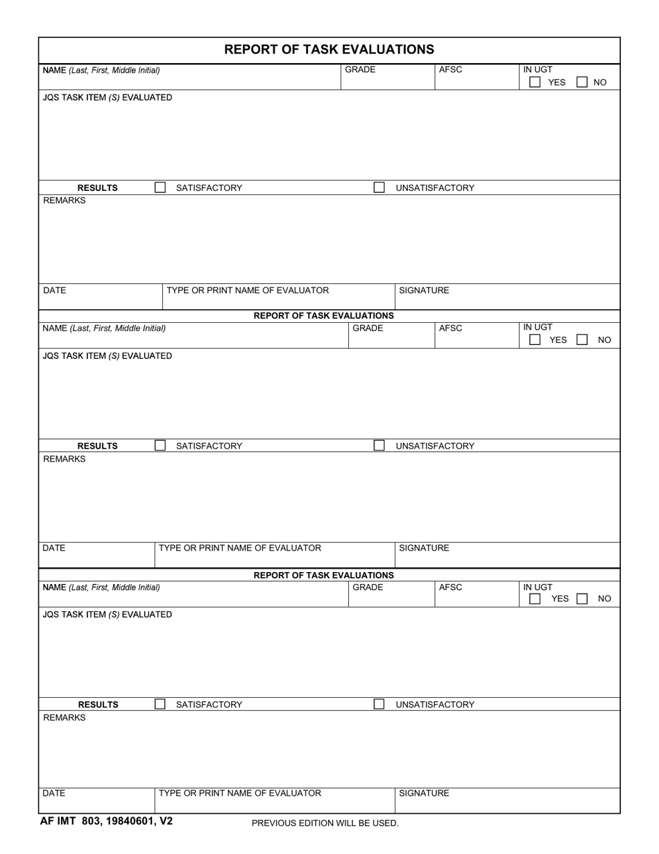 AF IMT Form 803 - Fill Out, Sign Online and Download Fillable PDF ...