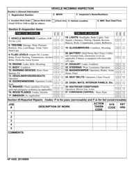AF Form 4355 Download Fillable PDF or Fill Online Vehicle Incoming ...