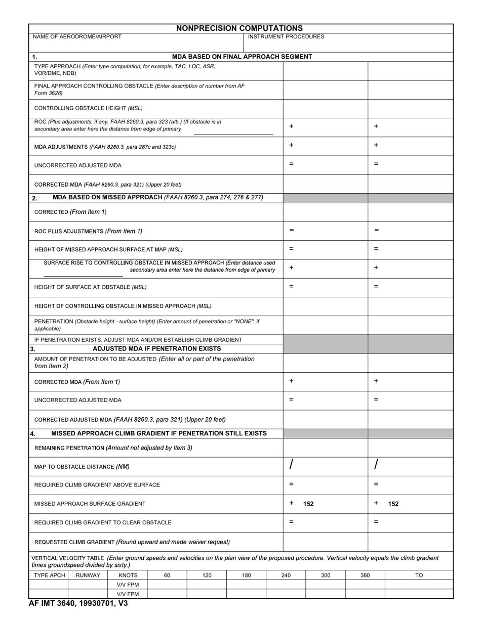 AF IMT Form 3640 - Fill Out, Sign Online and Download Fillable PDF ...