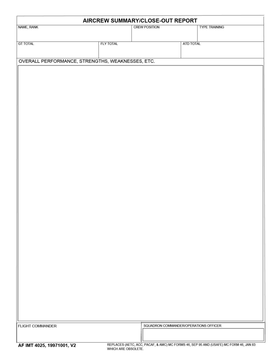 AF IMT Form 4025 - Fill Out, Sign Online and Download Fillable PDF ...