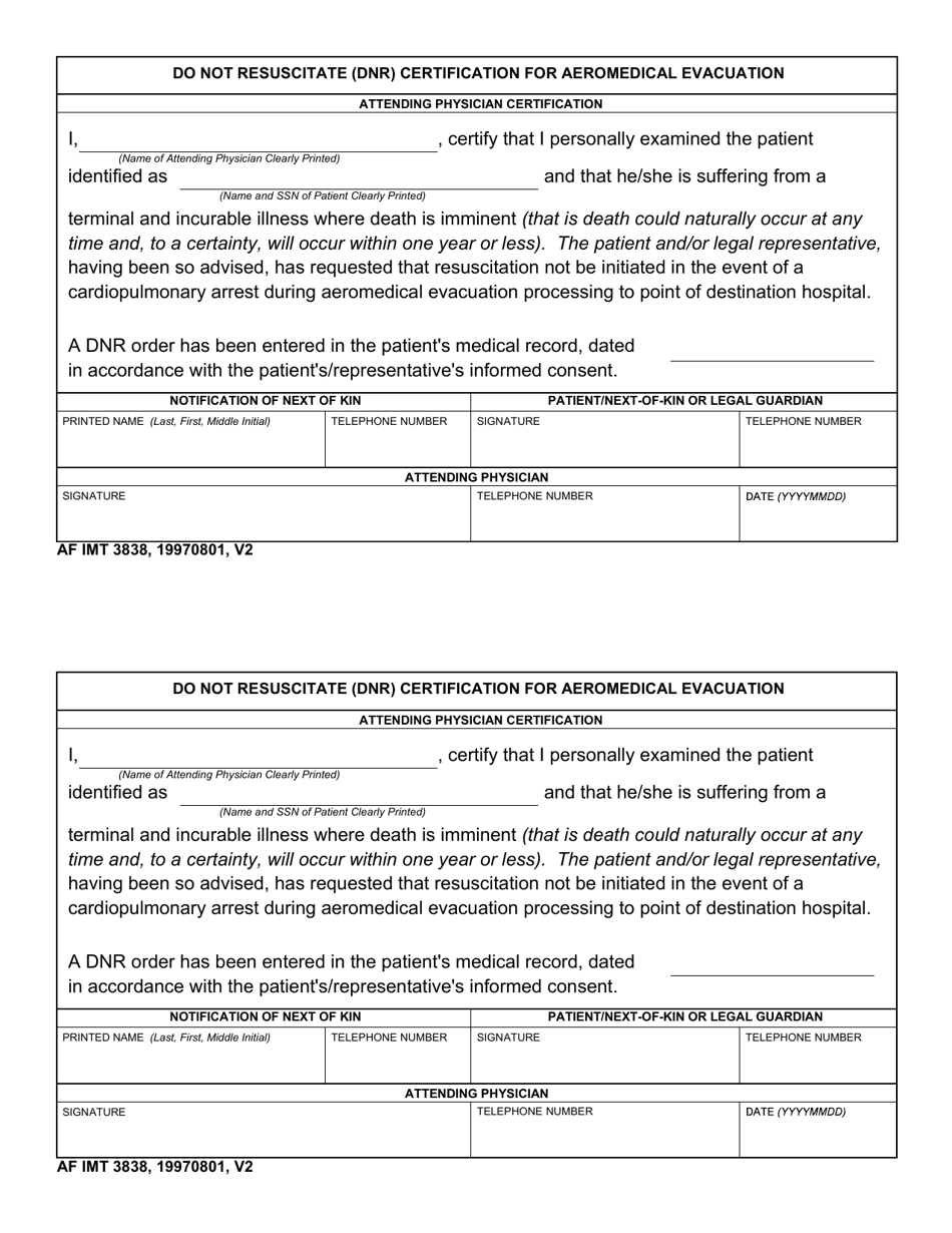 Da Form 3838 Fillable Pdf - Printable Forms Free Online