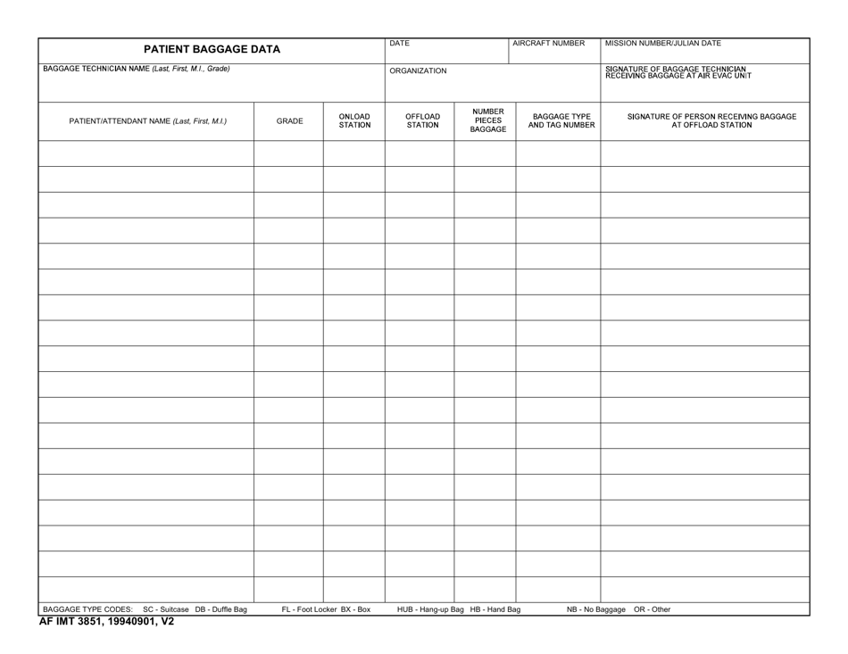 AF IMT Form 3851 - Fill Out, Sign Online and Download Fillable PDF ...