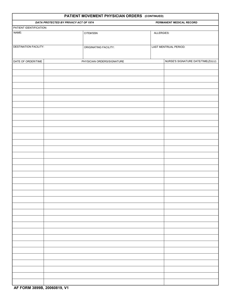 AF IMT Form 3899B - Fill Out, Sign Online and Download Fillable PDF ...