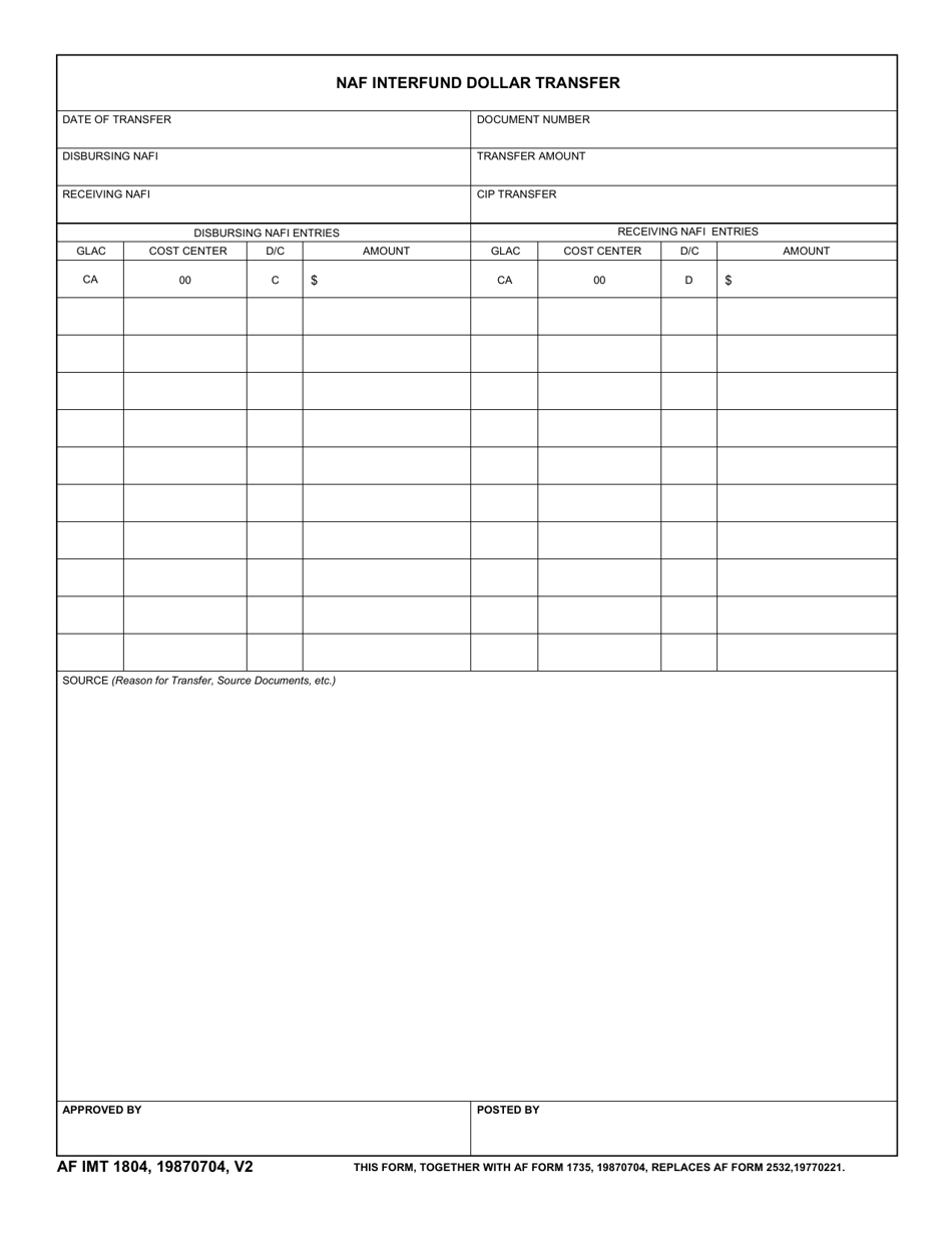 AF IMT Form 1804 - Fill Out, Sign Online and Download Fillable PDF ...