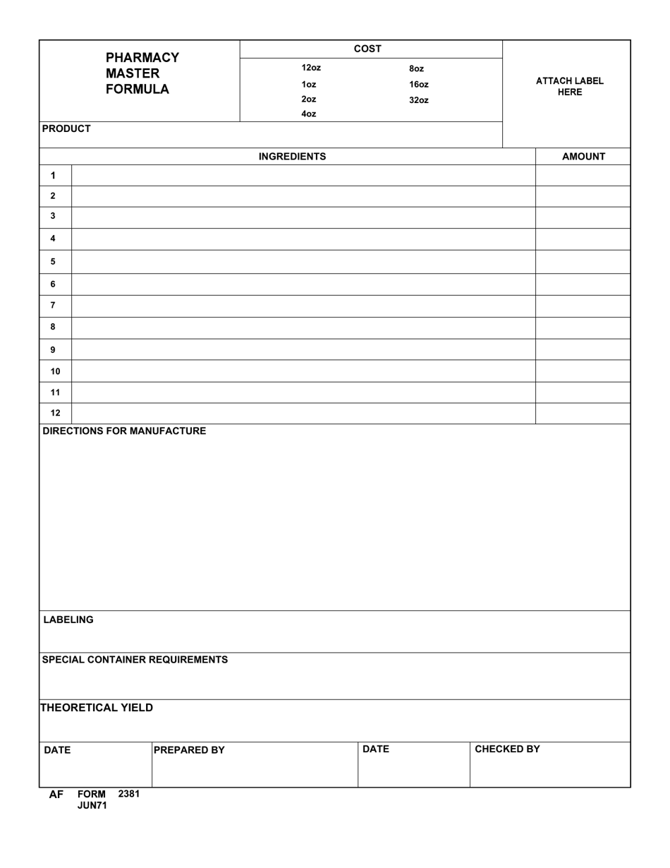 AF Form 2381 - Fill Out, Sign Online and Download Fillable PDF ...