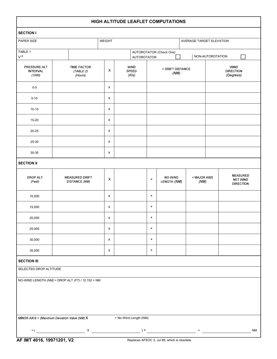 AF IMT Form 4016 - Fill Out, Sign Online and Download Fillable PDF ...