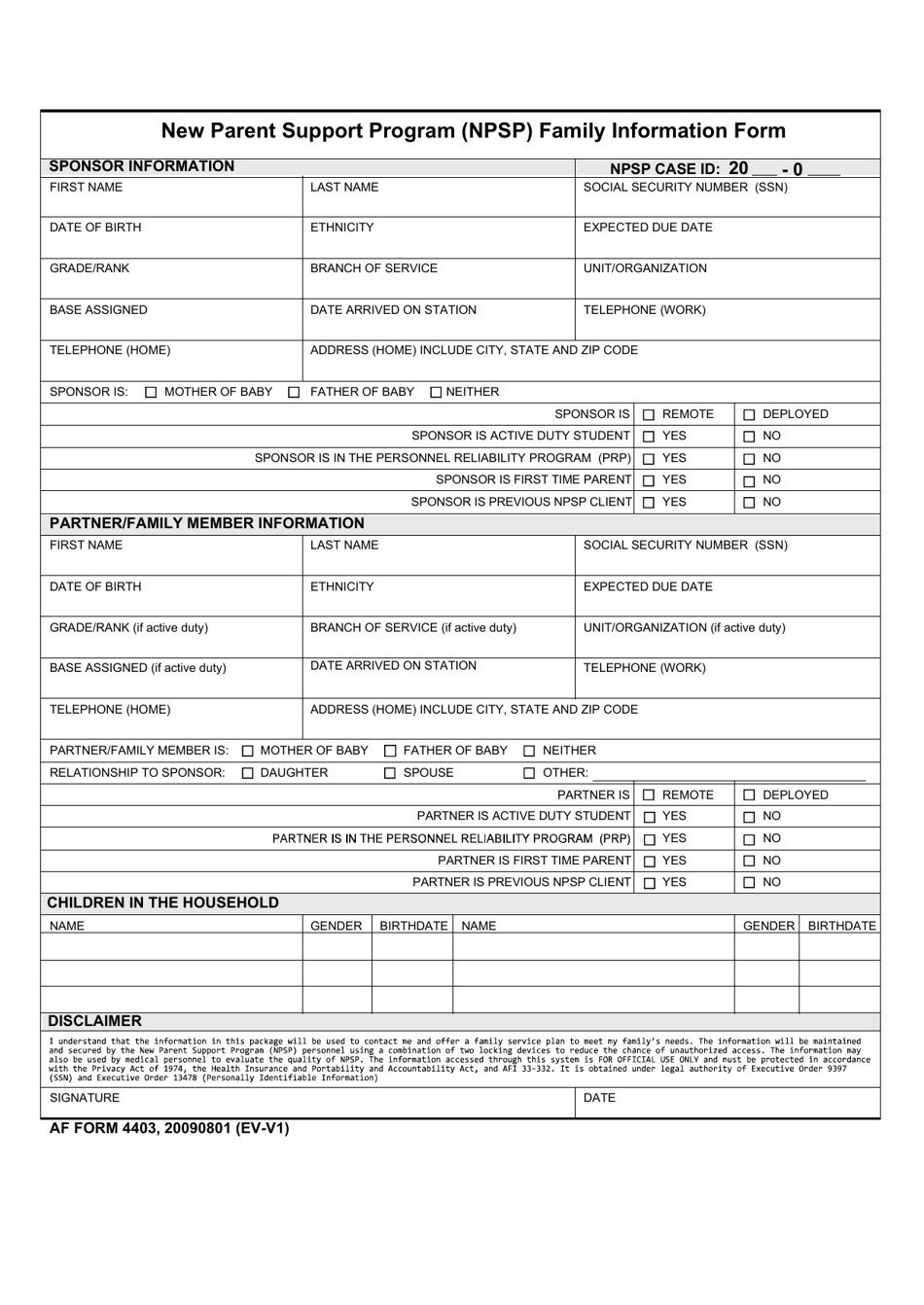 AF Form 4403 - Fill Out, Sign Online and Download Fillable PDF ...