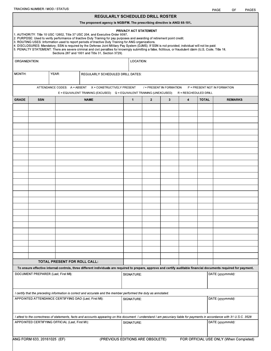 ANG Form 633 - Fill Out, Sign Online and Download Fillable PDF ...