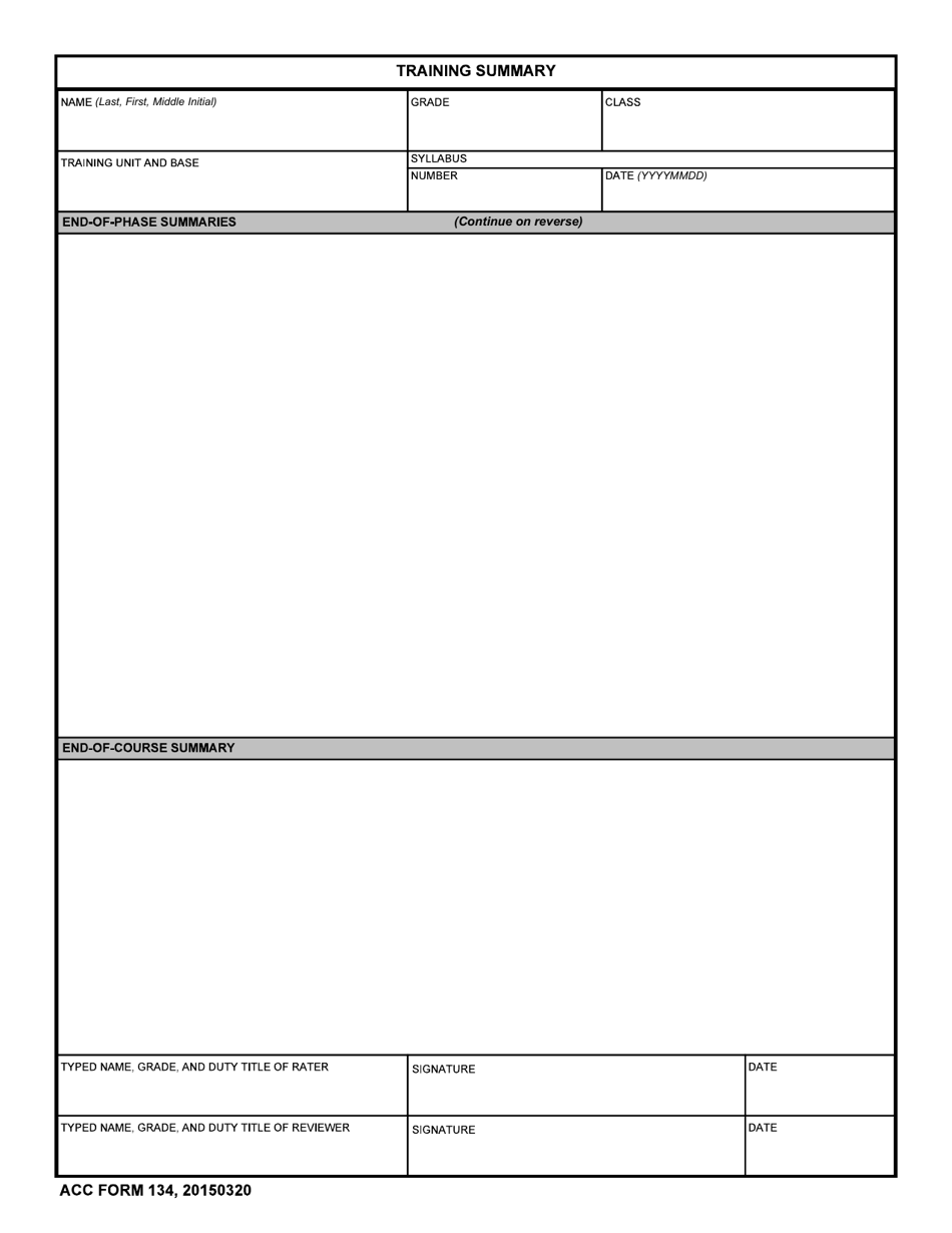 ACC Form 134 - Fill Out, Sign Online and Download Fillable PDF ...