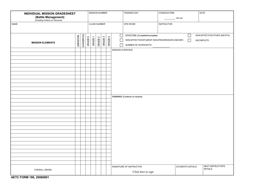 AETC Form 186 Download Fillable PDF or Fill Online Individual Mission ...