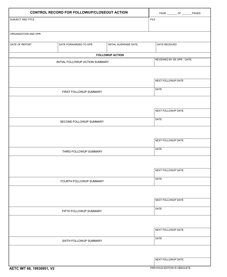AETC Form 68 - Fill Out, Sign Online and Download Fillable PDF ...