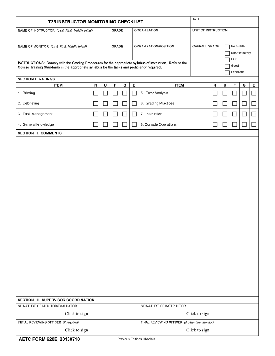 AETC Form 620E - Fill Out, Sign Online and Download Fillable PDF ...
