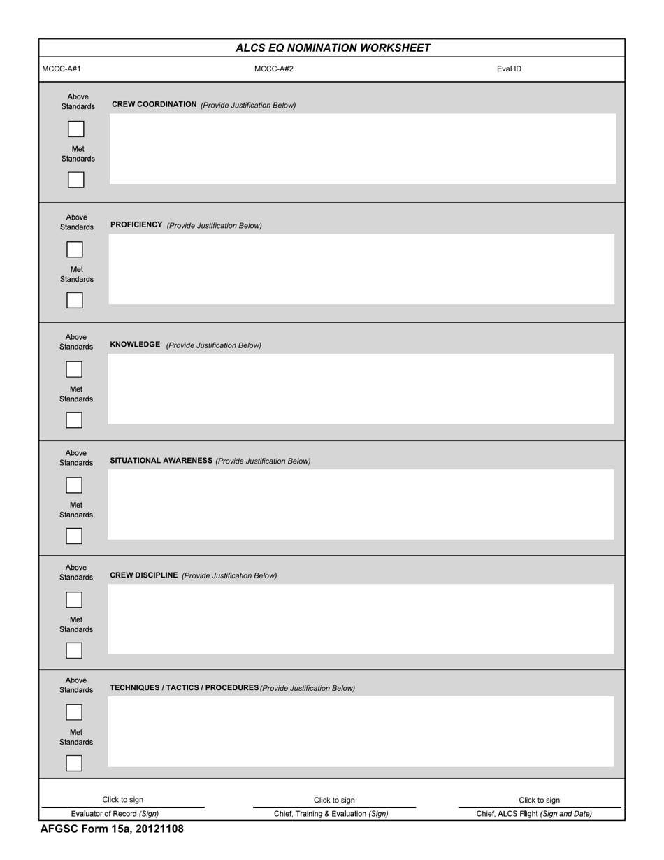 AFGSC Form 15A - Fill Out, Sign Online and Download Fillable PDF ...