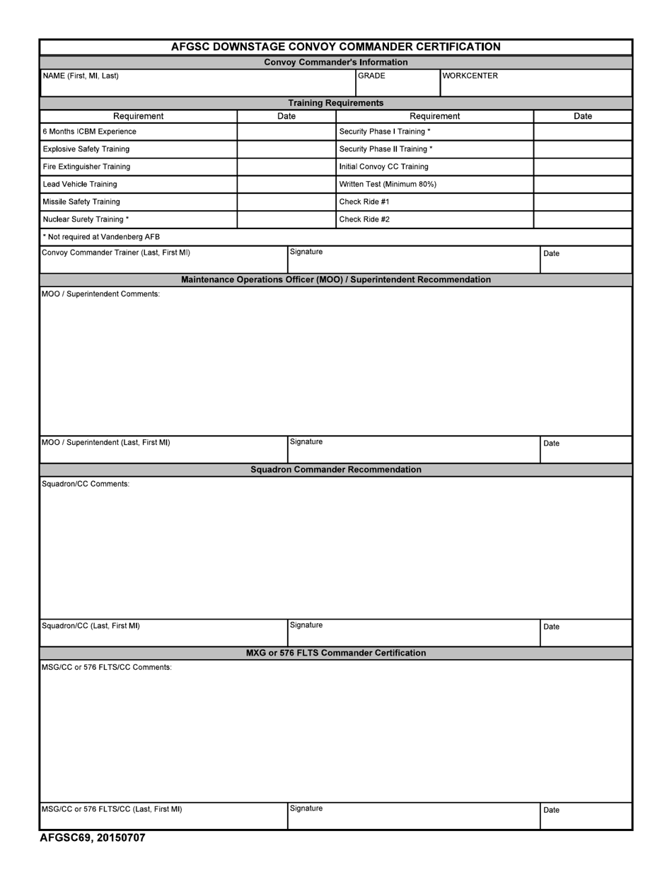 AFGSC Form 69 - Fill Out, Sign Online and Download Fillable PDF ...