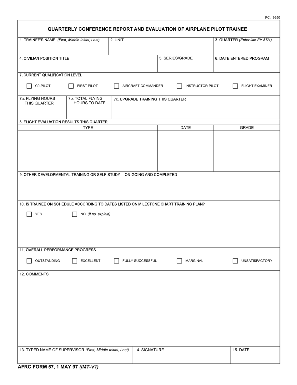 AFRC Form 57 - Fill Out, Sign Online and Download Fillable PDF ...