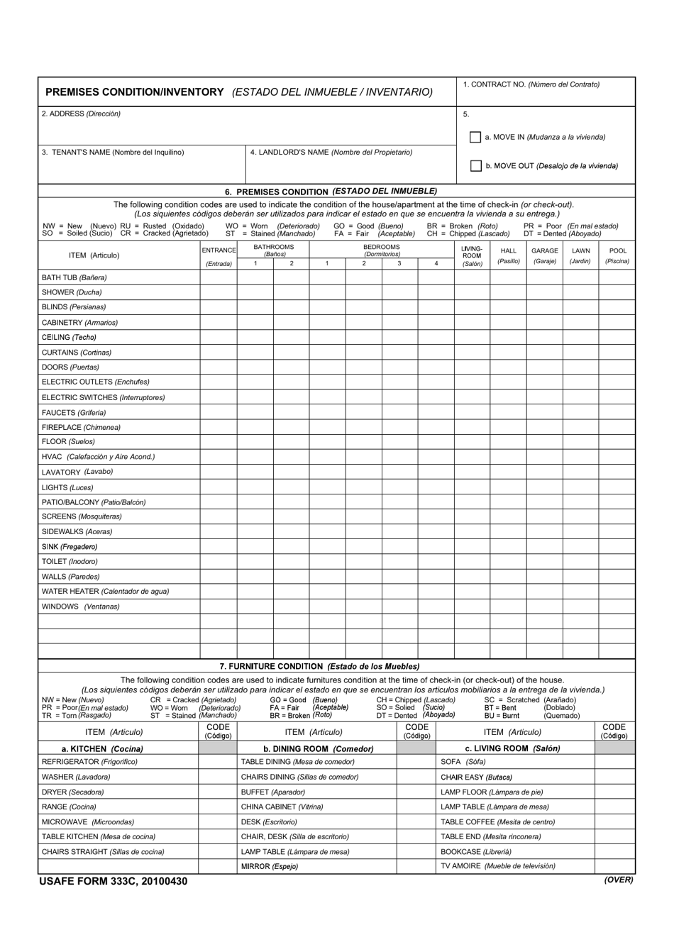 USAFE Form 333C - Fill Out, Sign Online and Download Fillable PDF ...