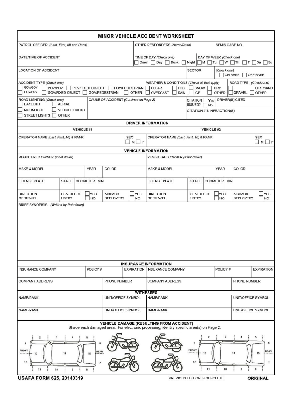 USAFA Form 625 - Fill Out, Sign Online and Download Fillable PDF ...