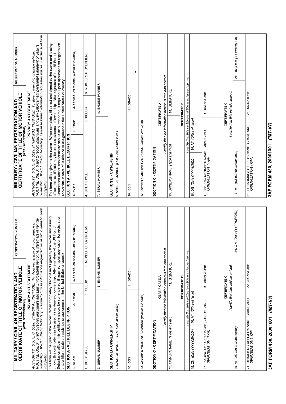 3 AF Form 430 - Fill Out, Sign Online and Download Fillable PDF ...
