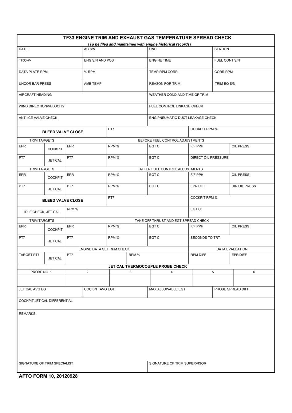 AFTO Form 10 - Fill Out, Sign Online and Download Fillable PDF ...
